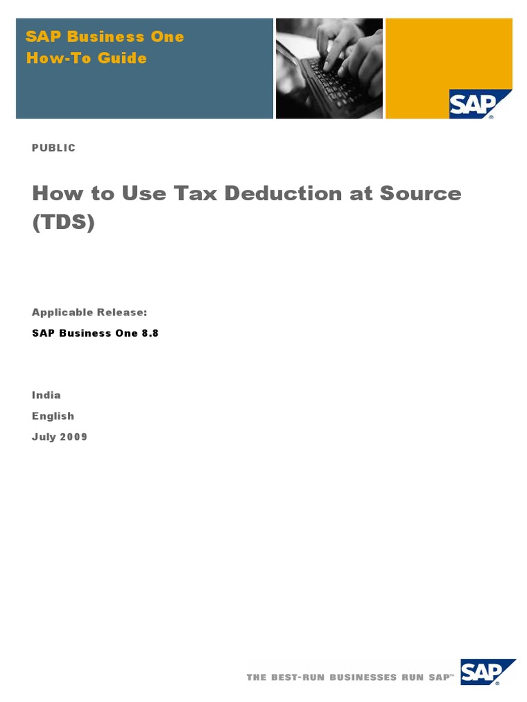 HowTo TDS 88 India in SAP B1 | PDF | Payments | Use Tax