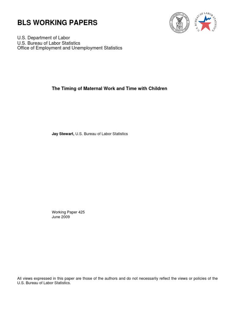 Bls Working Papers | PDF | Child Care | Relationships