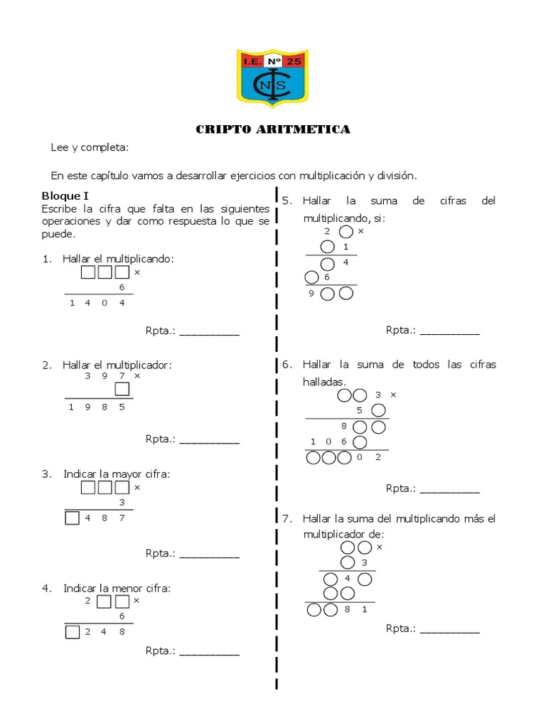 Sesion de Aprendizaje de Cripto Aritmetica Ccesa2 | PDF | Finanzas y dinero | Informática