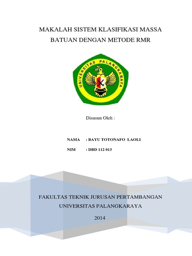 Klasifikasi Massa Batuan Dengan Sistem RMR | PDF