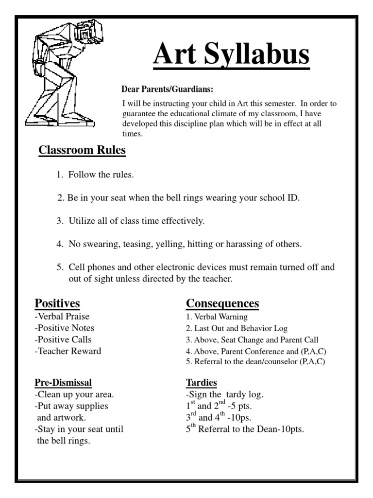Art Class Syllabus Overview | PDF