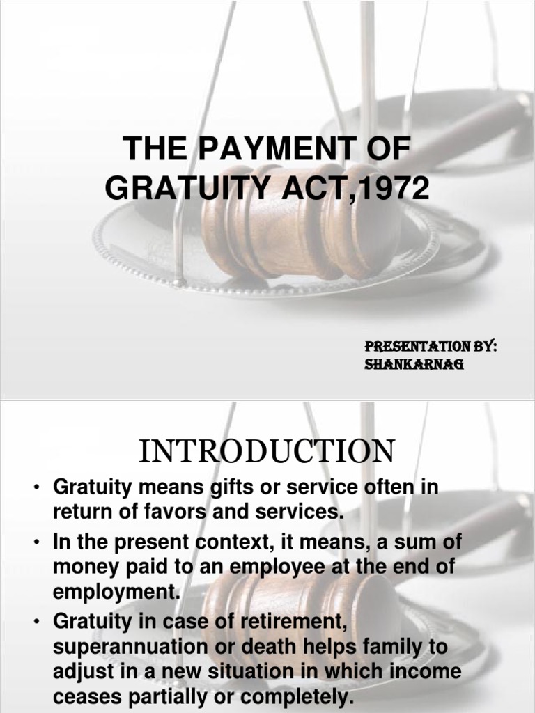 Overview of the Gratuity Act, 1972 | PDF | Wage | Gratuity