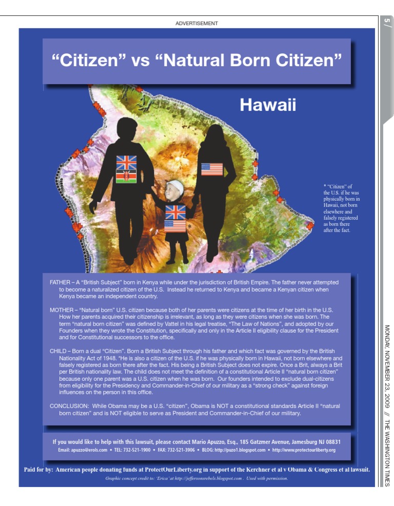 Citizen Vs Natural Born Citizen - 20091123 Issue of Wash Times National ...