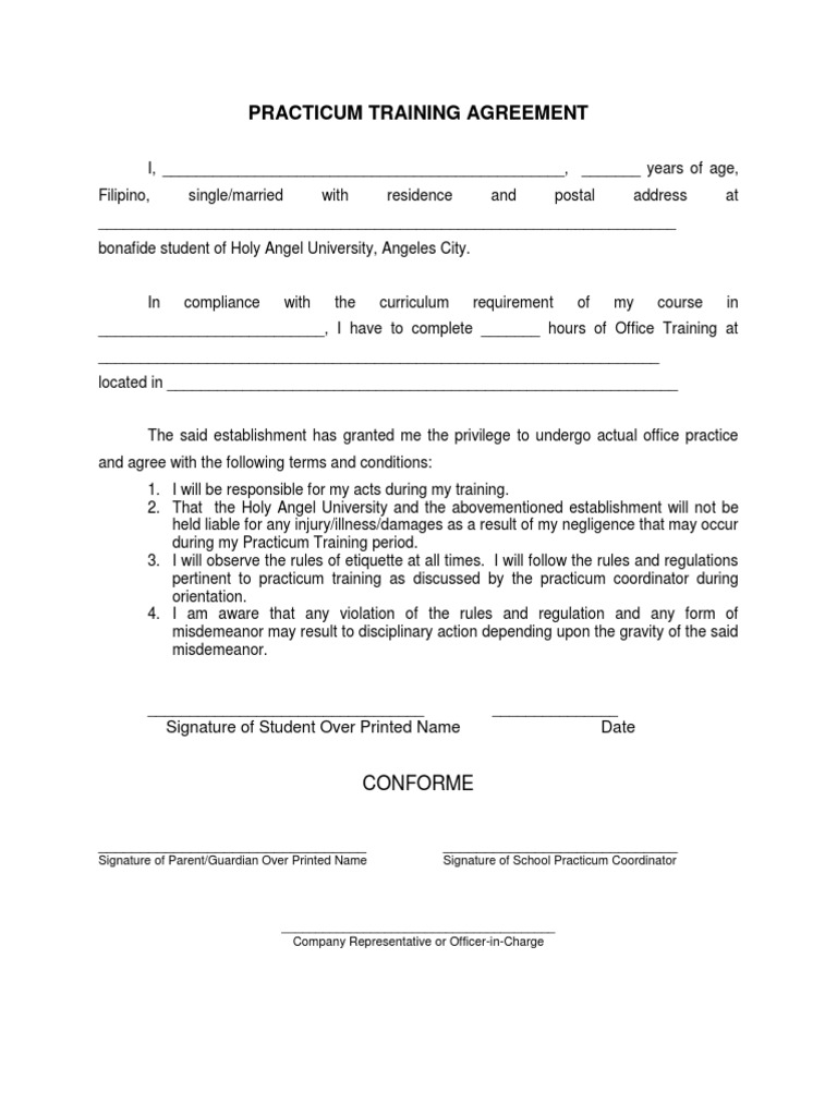 Practicum Forms Sample | PDF | Apprenticeship | Labour