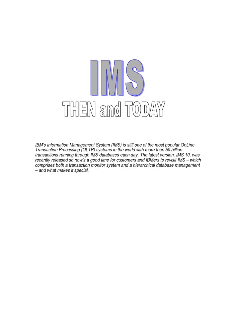 22 zTidBits (IMS - Then&ToDay) PDF | PDF | Relational Database | Ibm Db2