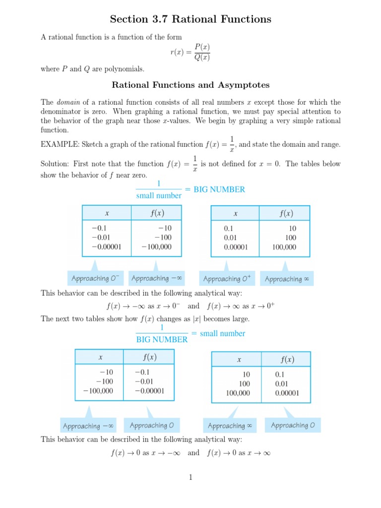 Rational Functions | Download Free PDF | Asymptote | Function (Mathematics)