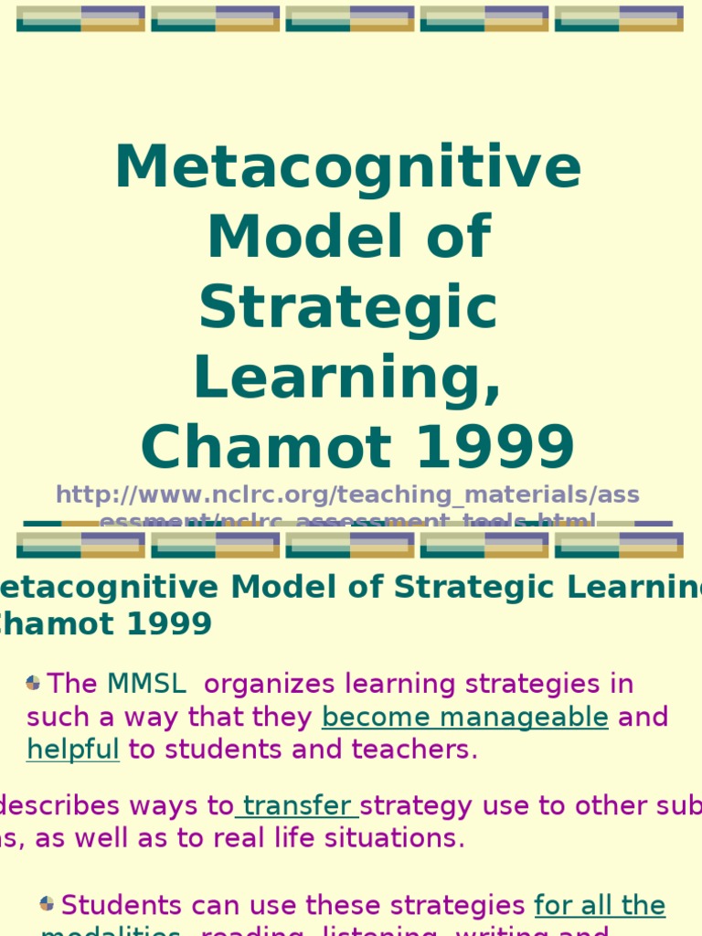 06-Metacognitive Model of Strategic Learning | PDF | Metacognition ...