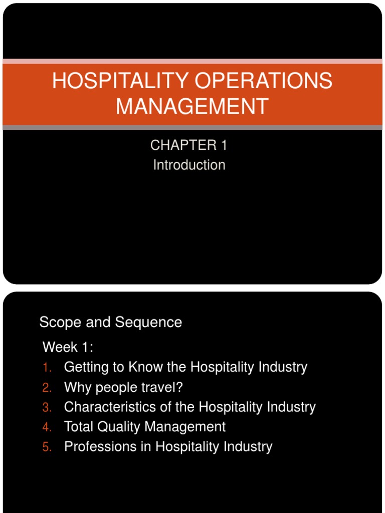 Hospitality Operations Management | PDF | Tourism | Industries