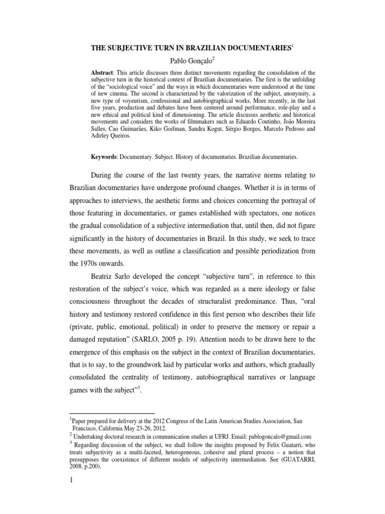 Tracing the Subjective Turn: Examining the Evolution of Subjectivity in ...