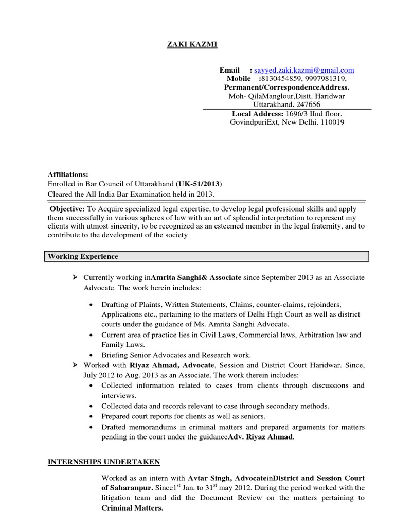 Zaki Kazmi - Advocate Profile & Experience | PDF | Advocate | Government