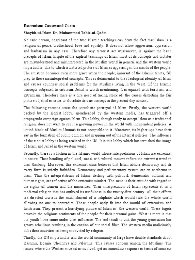 Extremism Causes And Cures Pdf Extremism Kashmir