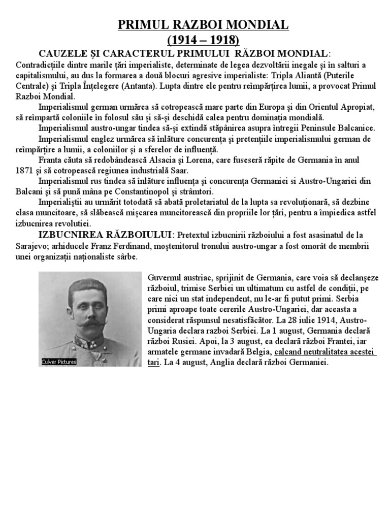 Primul Razboi Mondial | PDF