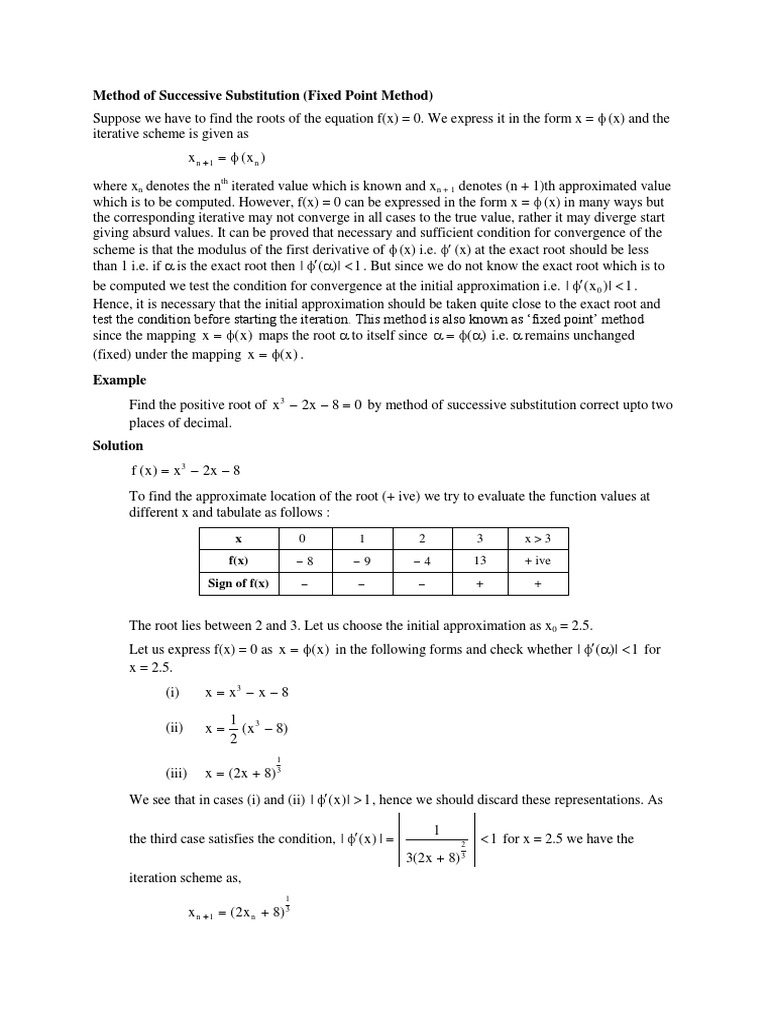 Method Of Successive Substitution Algorithms Areas Of Computer Science