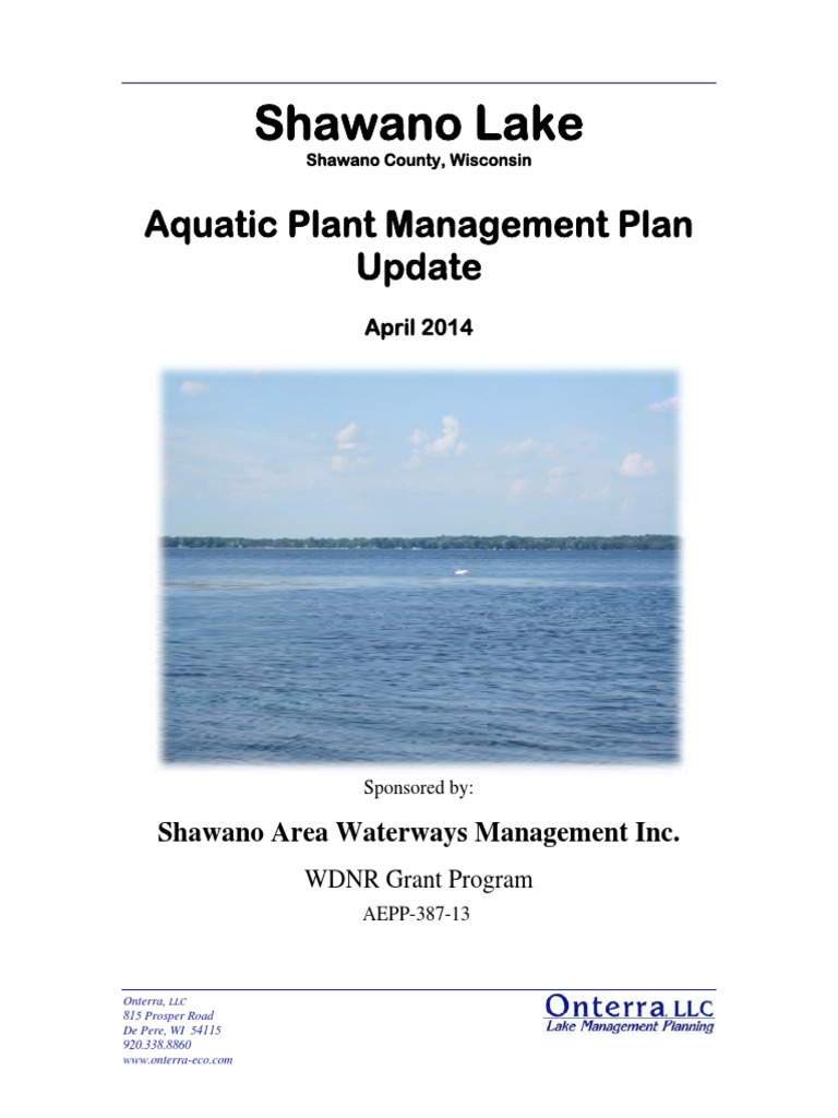 Shawano Lake Aquatic Plant Management Plan | PDF | Aquatic Ecosystem ...