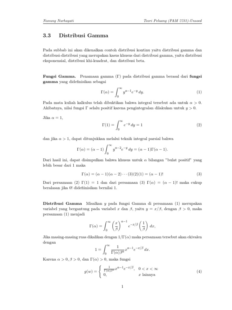 Distribusi Gamma | PDF