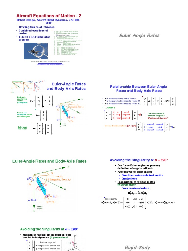Euler Angle Rates: Aircraft Equations of Motion - 2 | PDF | Flight ...