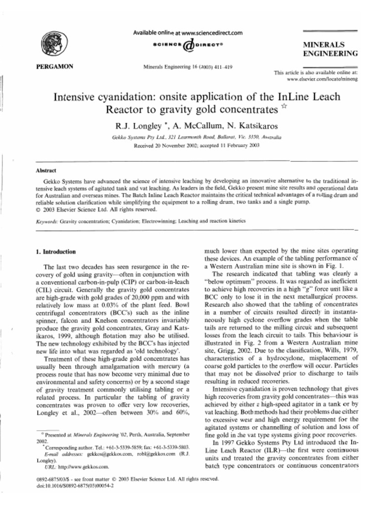 012 Intensive Cyanidation Onsite Application of The in Line Leach ...