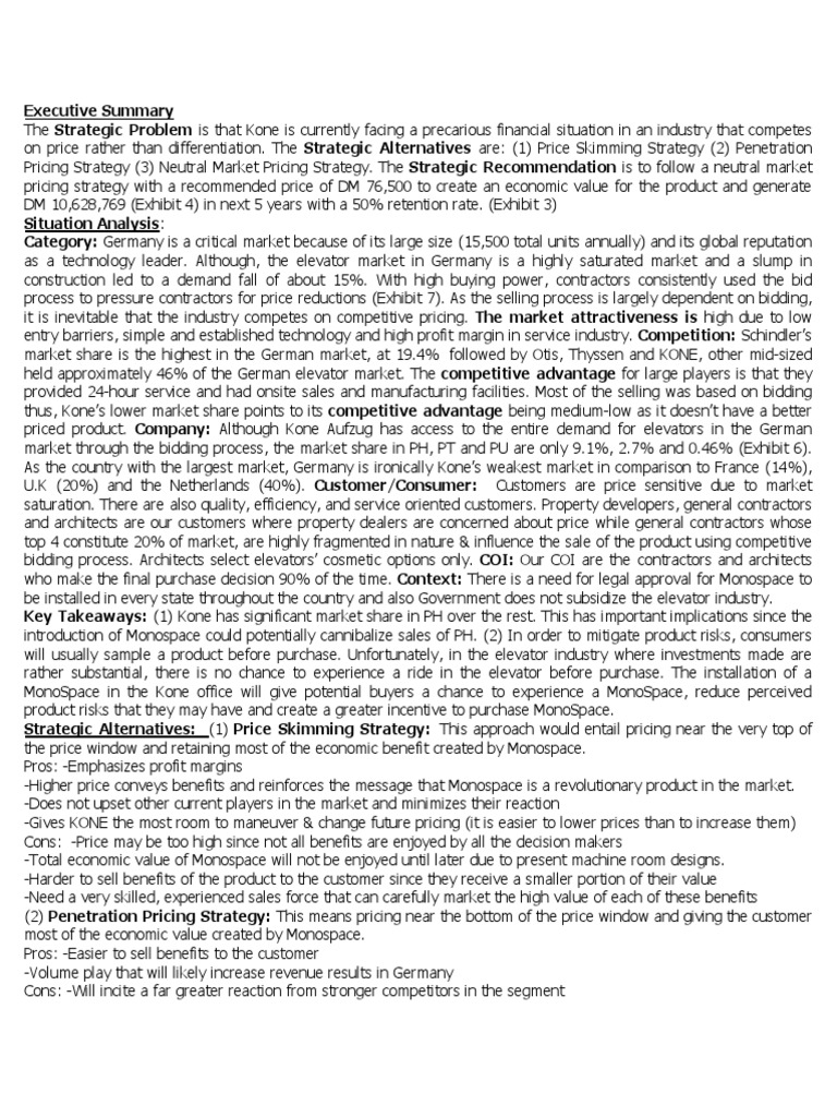 Kone | PDF | Strategic Management | Prices