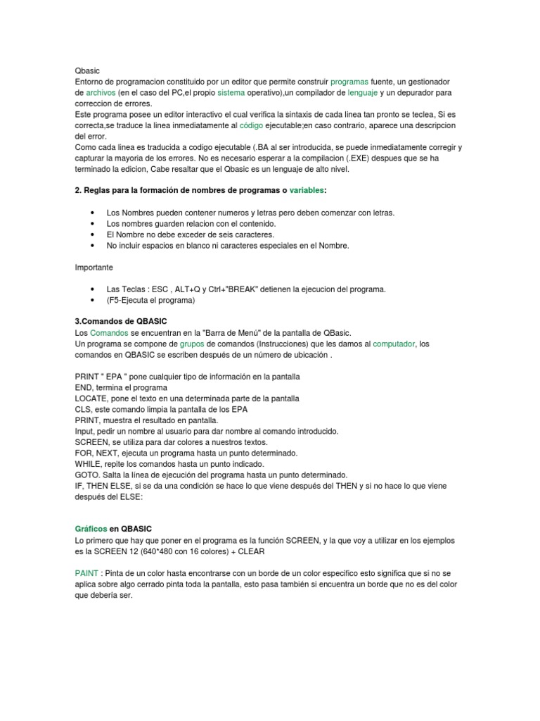 Qbasic | PDF | Lenguaje de programación | Compilador