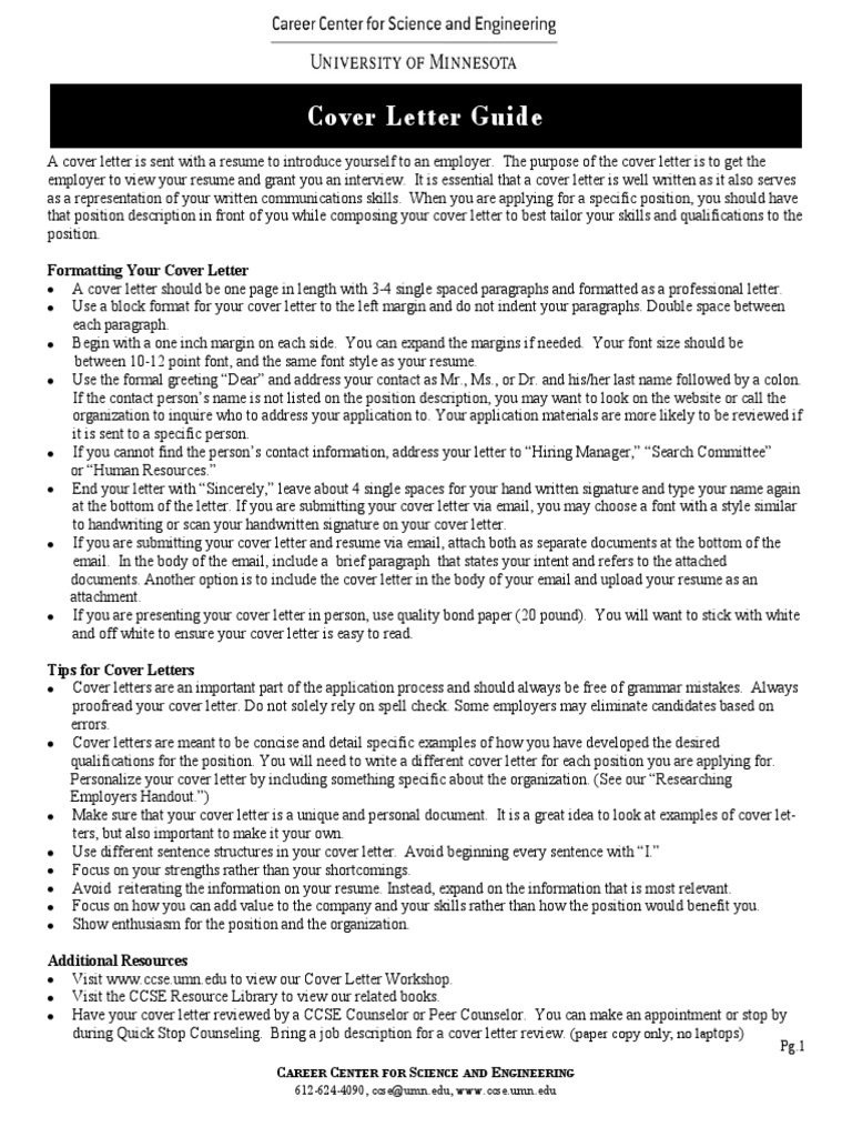 Cover Letter Guide | PDF
