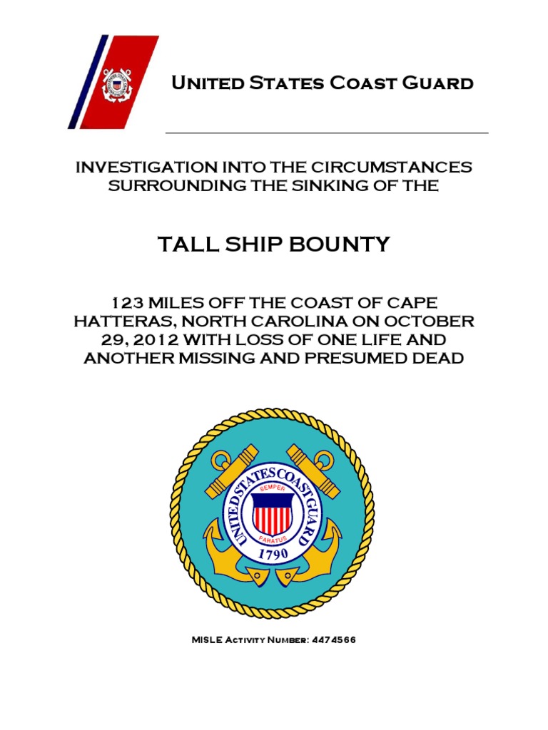 USCG - HMS Bounty Final Redacted | PDF | Sea Captain | Deck (Ship)