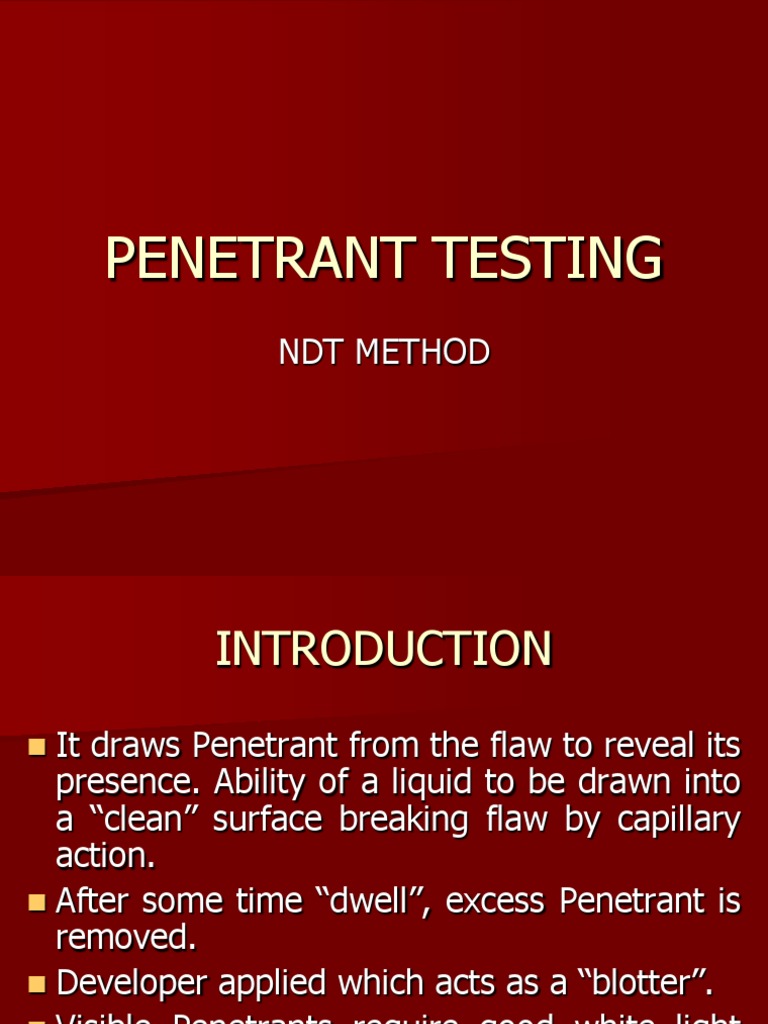 Penetrant Testing: NDT Method | PDF | Ultraviolet | Paint