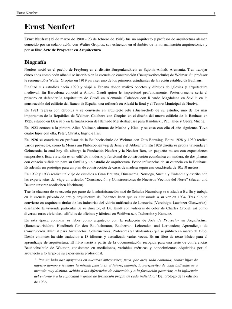 Ernst Neufert: Arquitecto y teórico alemán conocido por su libro Arte ...