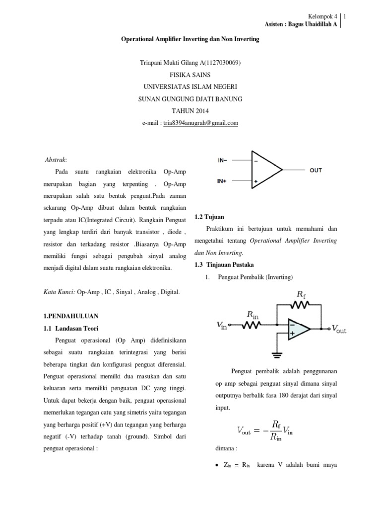 Modul 3 Op-Amp Inverting & Non-Inverting | PDF | Teknologi & Rekayasa