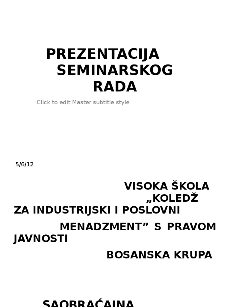 Prezentacija Saobracajna Signalizacija | PDF
