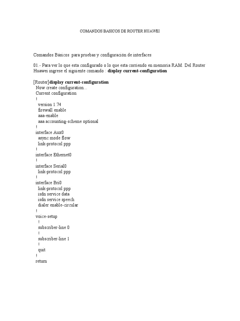 Huawei Router Command Guide | PDF