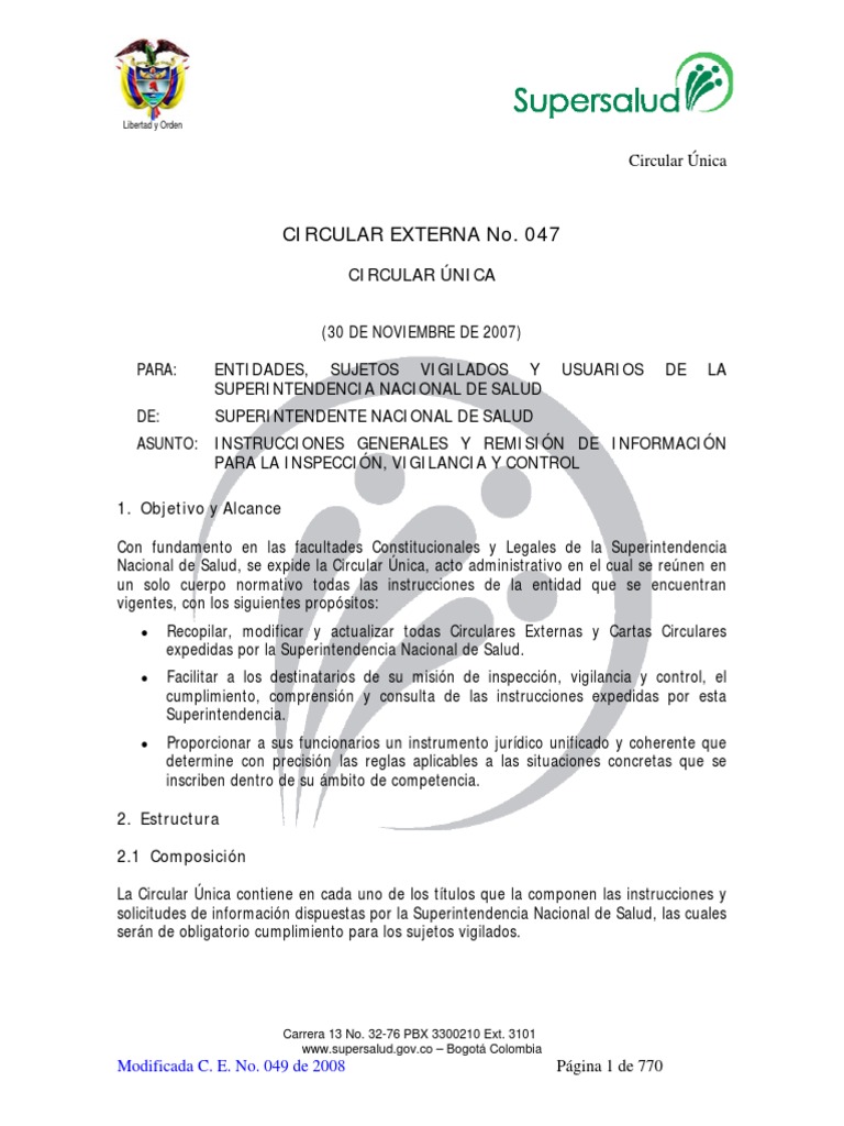 Circular Unica 047 de 2007 | PDF | Fiscal | Bogotá