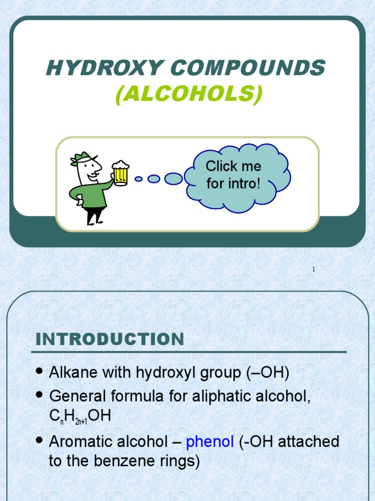 Matriculation Chemistry Hydroxy Compound.pdf | Ethanol | Acid