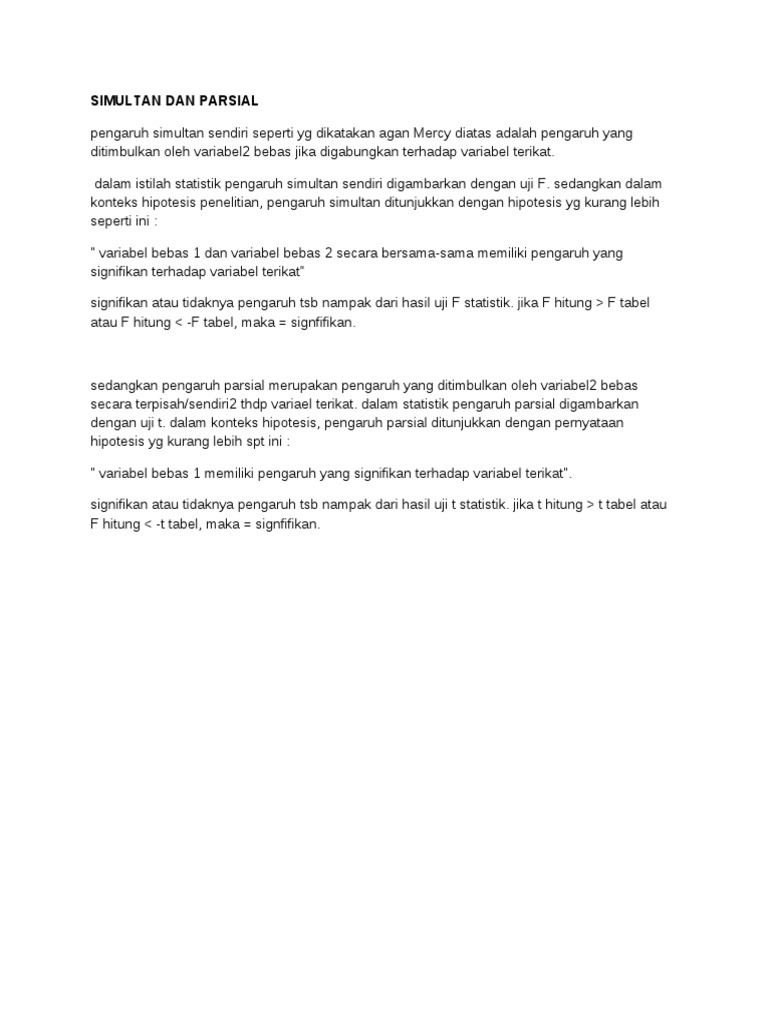 Simultan Dan Parsial | PDF