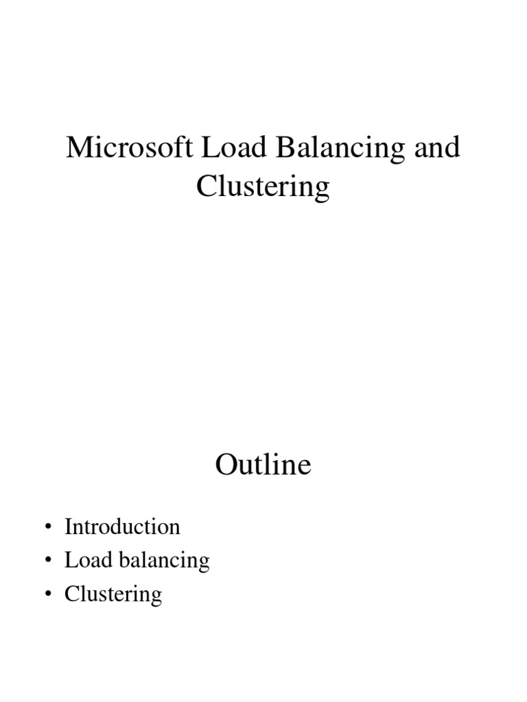 Microsoft Load Balancing and Clustering | PDF | Computer Cluster | Load Balancing (Computing)