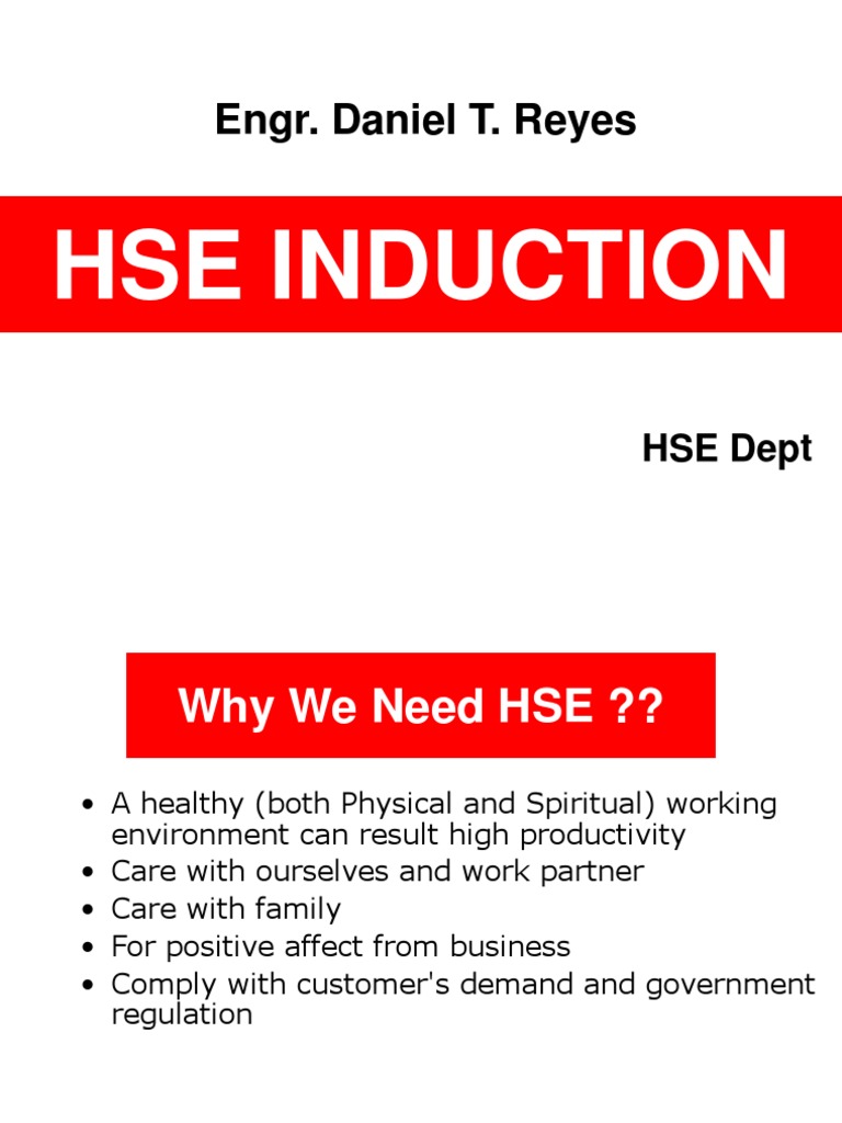 HSE Induction | PDF | Personal Protective Equipment | Traffic Collision