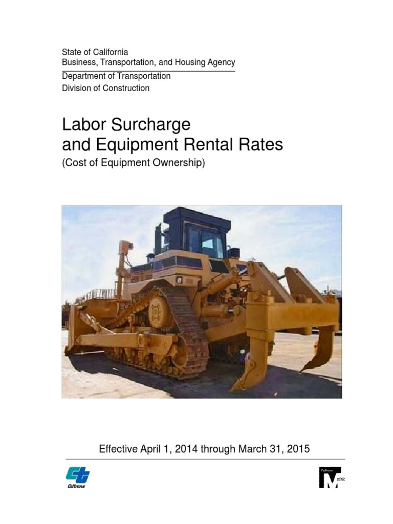 Labor Surcharge and Equipment Rental Rates | PDF | Overtime | Loader ...