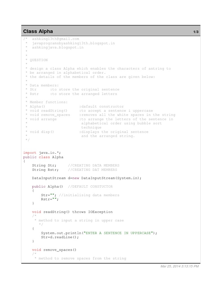 Alpha Java Program Pdf Pdf String Computer Science Java
