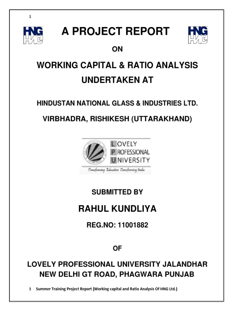 Project Report of Ratio Analysis | PDF | Financial Adviser | Accounting