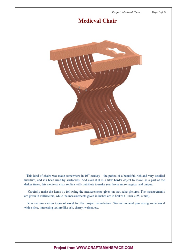 Step-by-Step Instructions for Building a Medieval Chair: Materials List ...