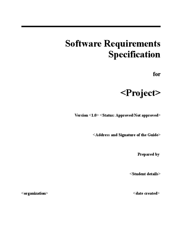Software Requirement Specification | PDF | Interface (Computing) | Specification (Technical ...