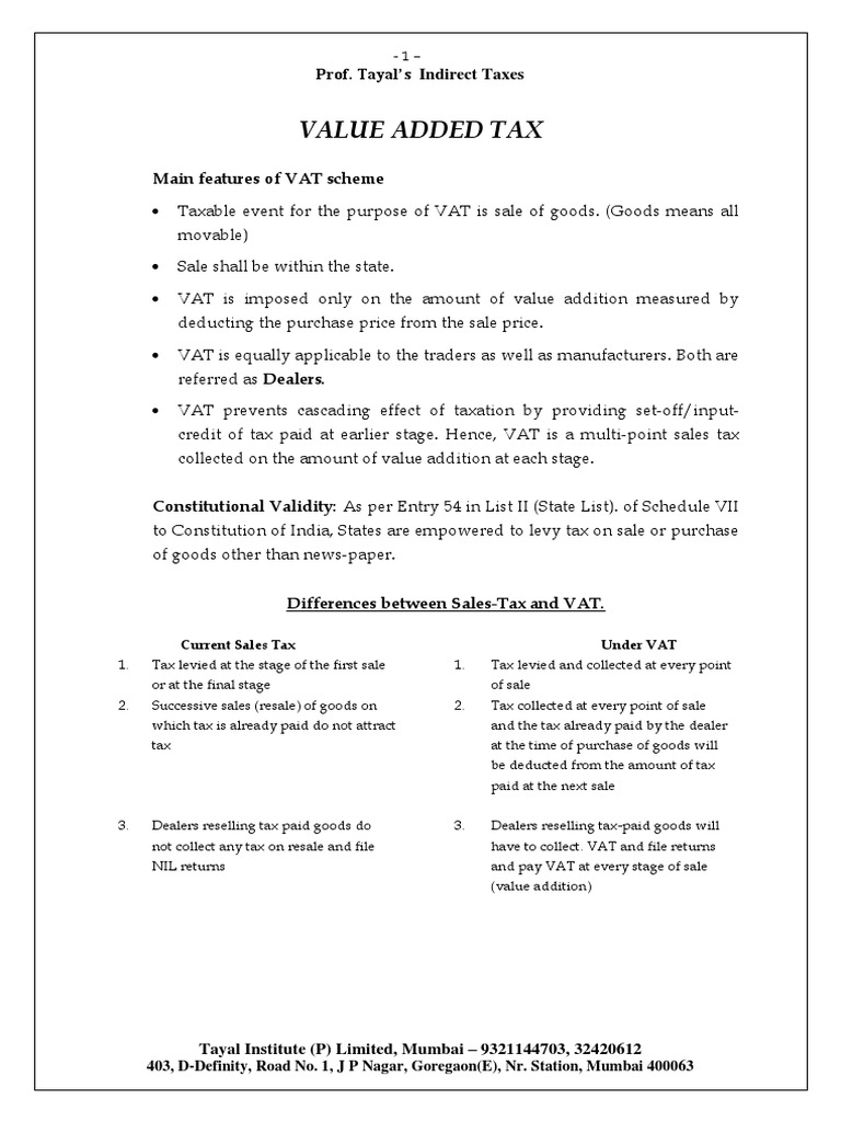 Ca Final Vat | PDF | Value Added Tax | Invoice