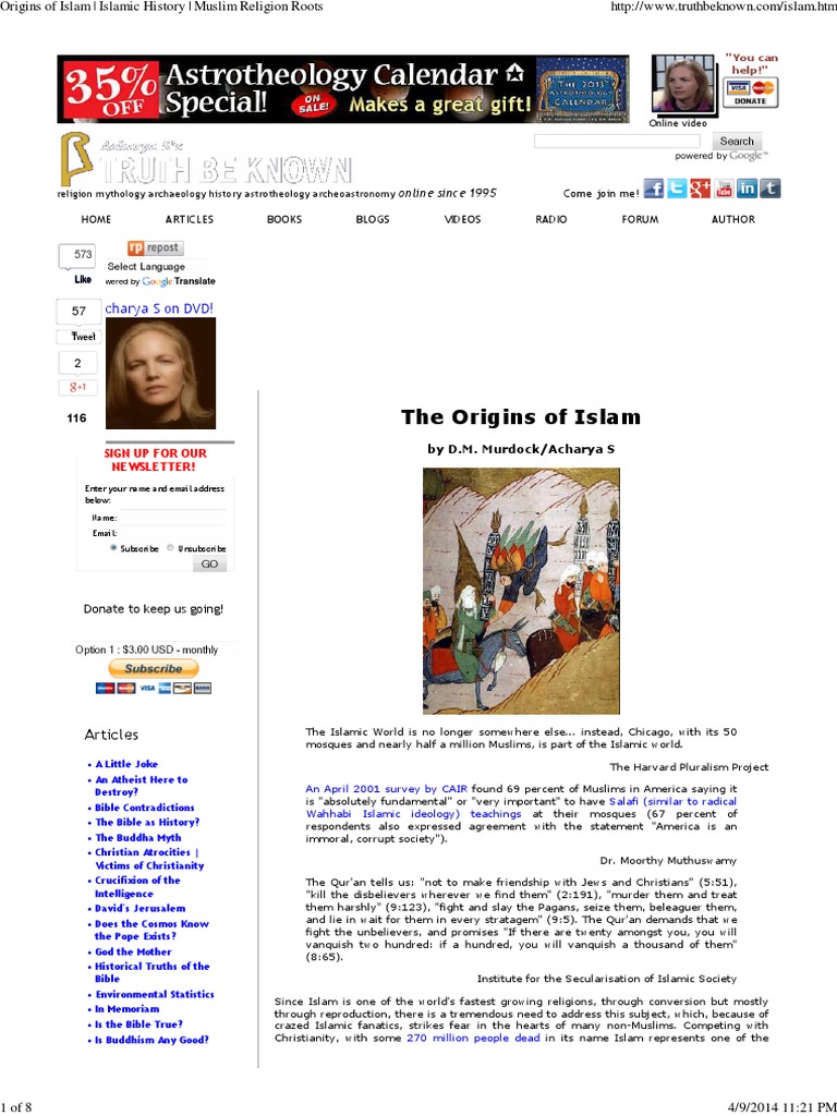 Origins of Islam - Islamic History - Muslim Religion Roots | PDF