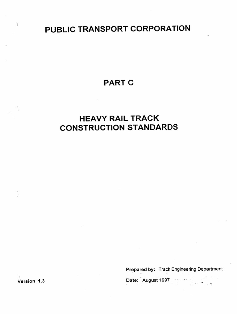 Heavy Rail Track Construction Standards Part C | PDF