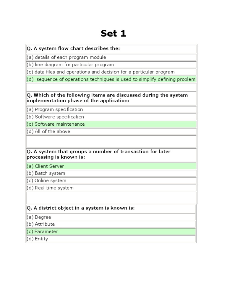 System Analysis and Design MCQ'S | PDF | Software Engineering | Software