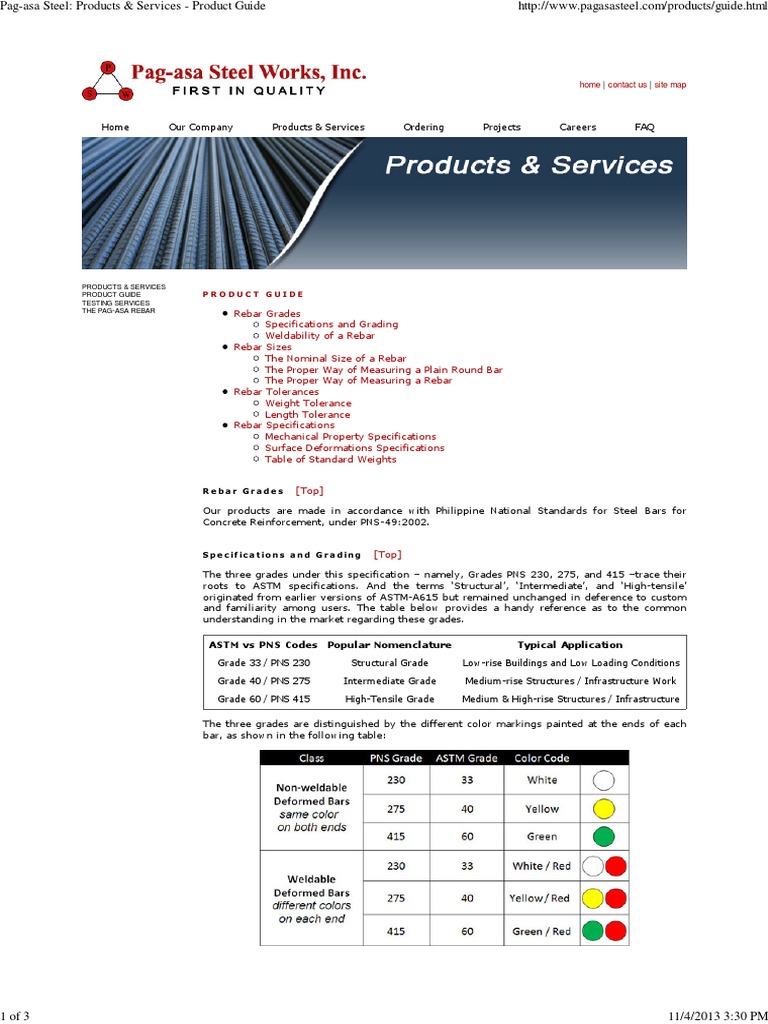 Pag-Asa Steel Products & Services - Product Guide | PDF | Structural ...
