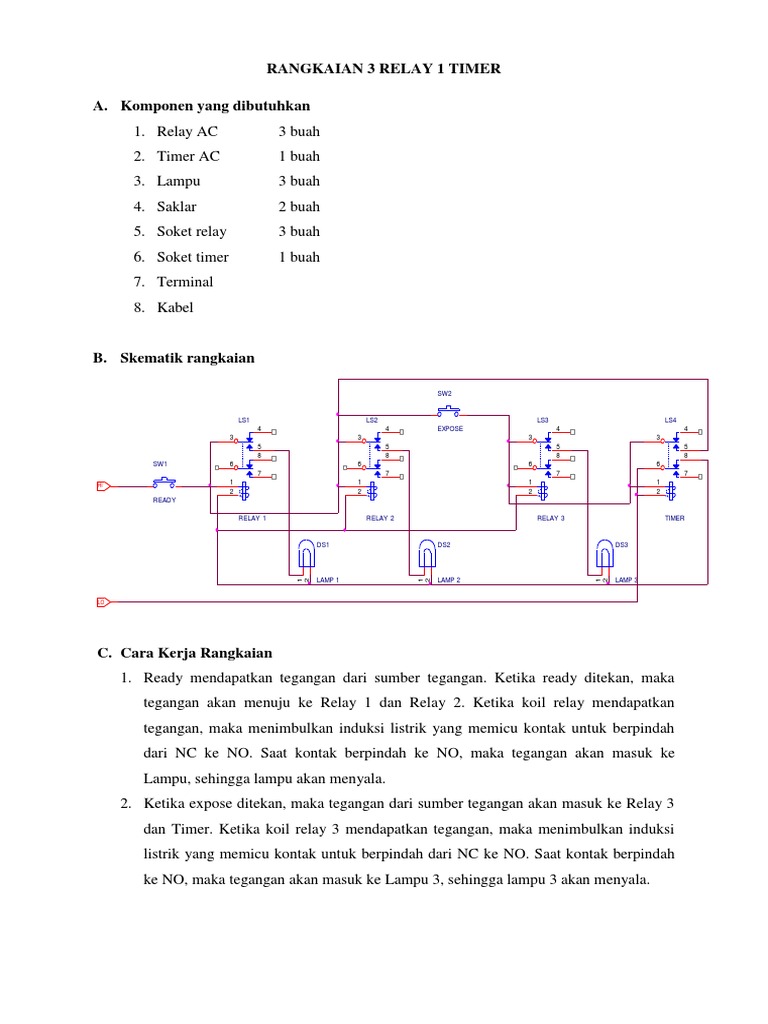 Rangkaian 3 Relay 1 Timer | PDF | Metode & Bahan Ajar | Sains & Matematika
