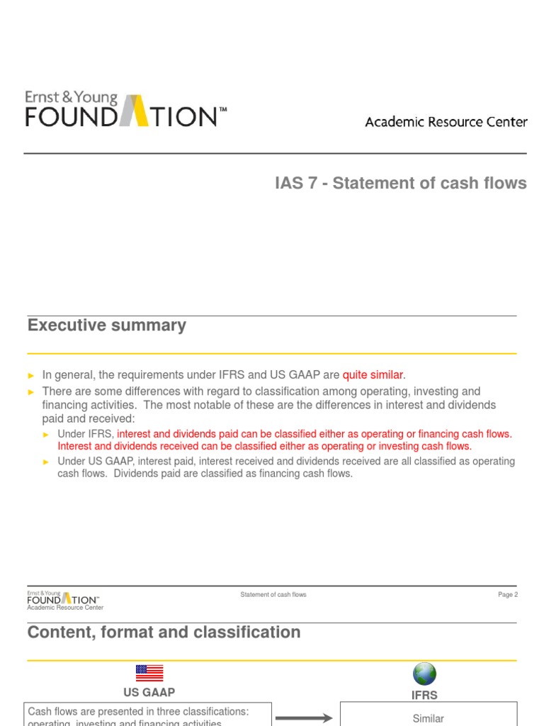 Statement of Cash Flows-International Accounting Standard (IAS) 7 ...