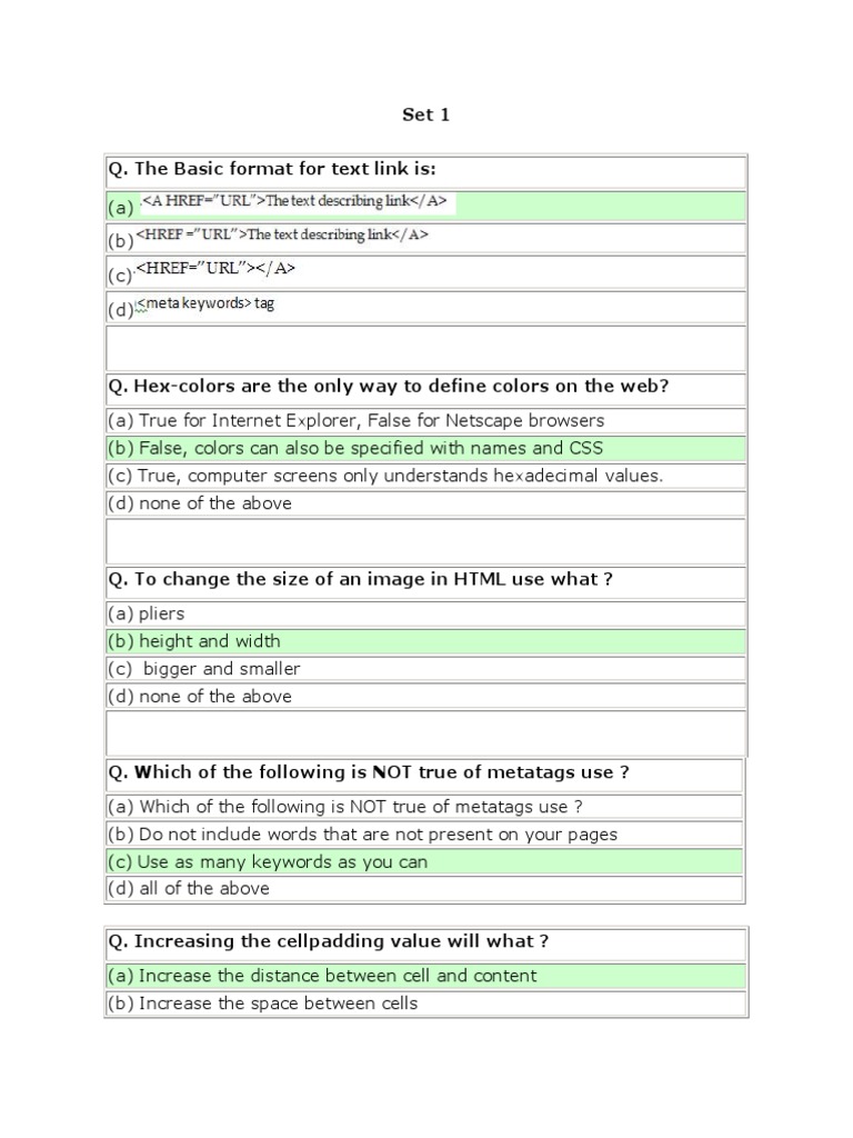 Web Technology MCQ'S | PDF