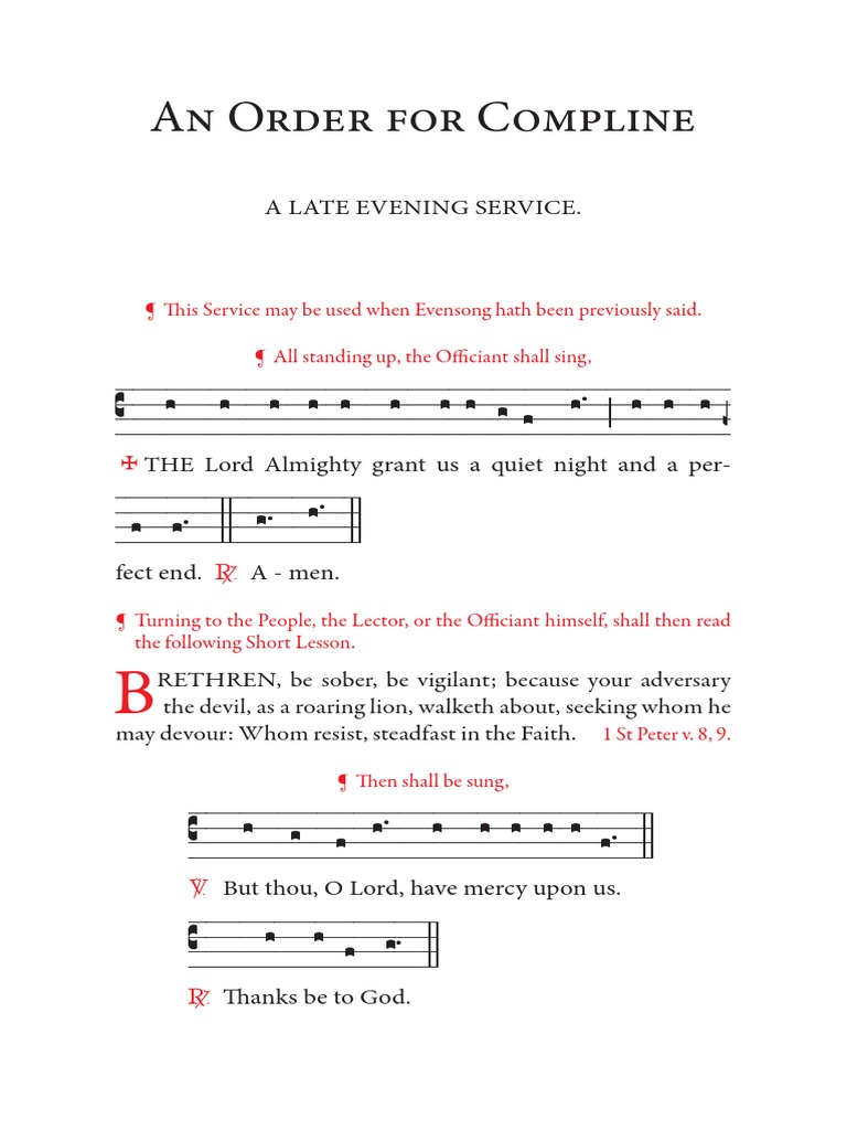 Sung Compline Booklet | PDF | Mercy | Ancient Mediterranean Religions