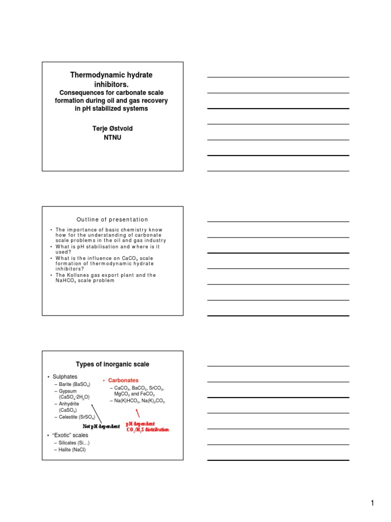 Hydrate Inhibitor by MEG Causes Scale in Condensate Stabilizer | PDF ...